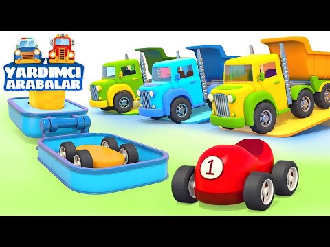 Eğitici çizgi film Yardımcı Arabalar. Renkli arabaları yapıyoruz! Çocuklar için eğitici video
