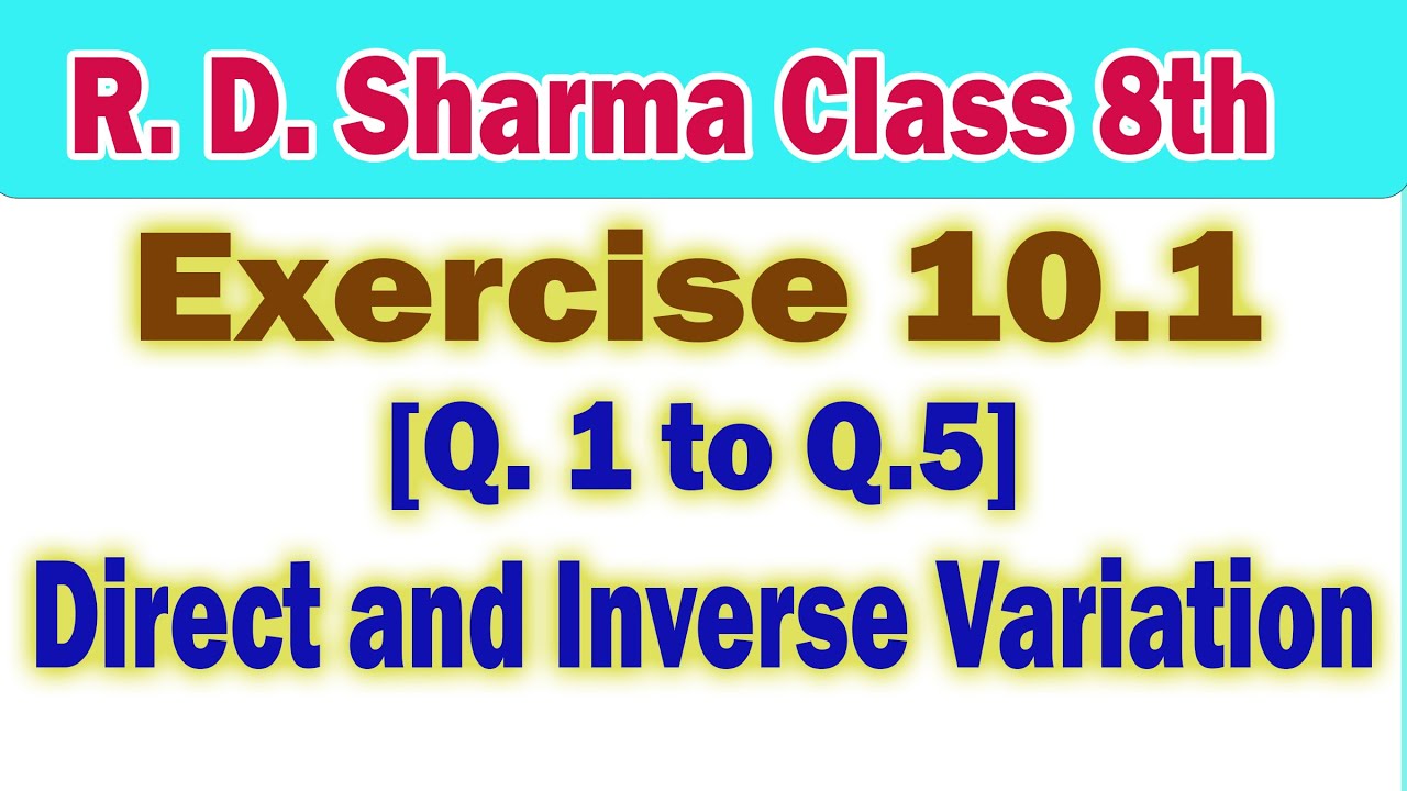 RD Sharma Class 8, Exercise 10.1 Q.1 to Q.5 | RD Sharma Solution | #RD ...