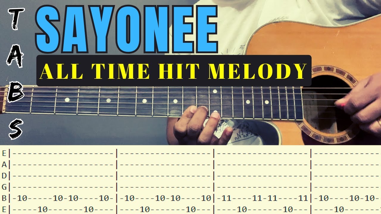 Sayonee song Intro Guitar Lesson || EASY GUITAR TABS FOR BEGINNERS ...