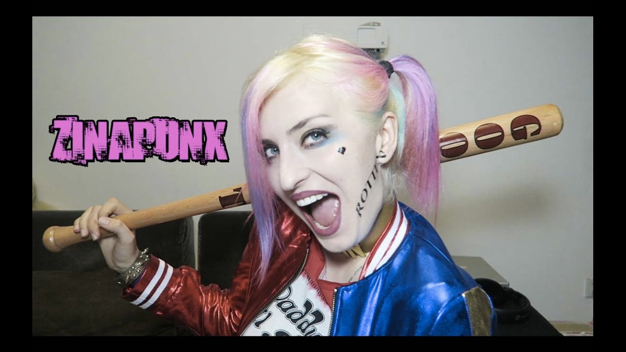 Halloween Harley quinn makeup tutorial (Zinapunx band vocal ...