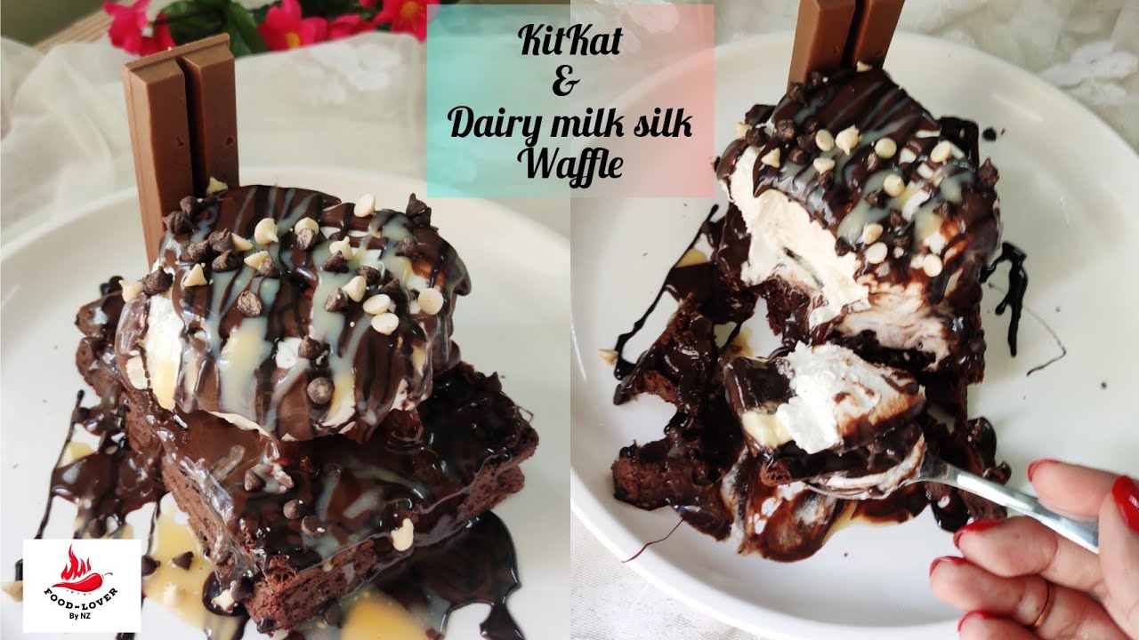 KitKat/Diary Milk Chocolate Waffle| Chocolate Waffle with Ice cream ...