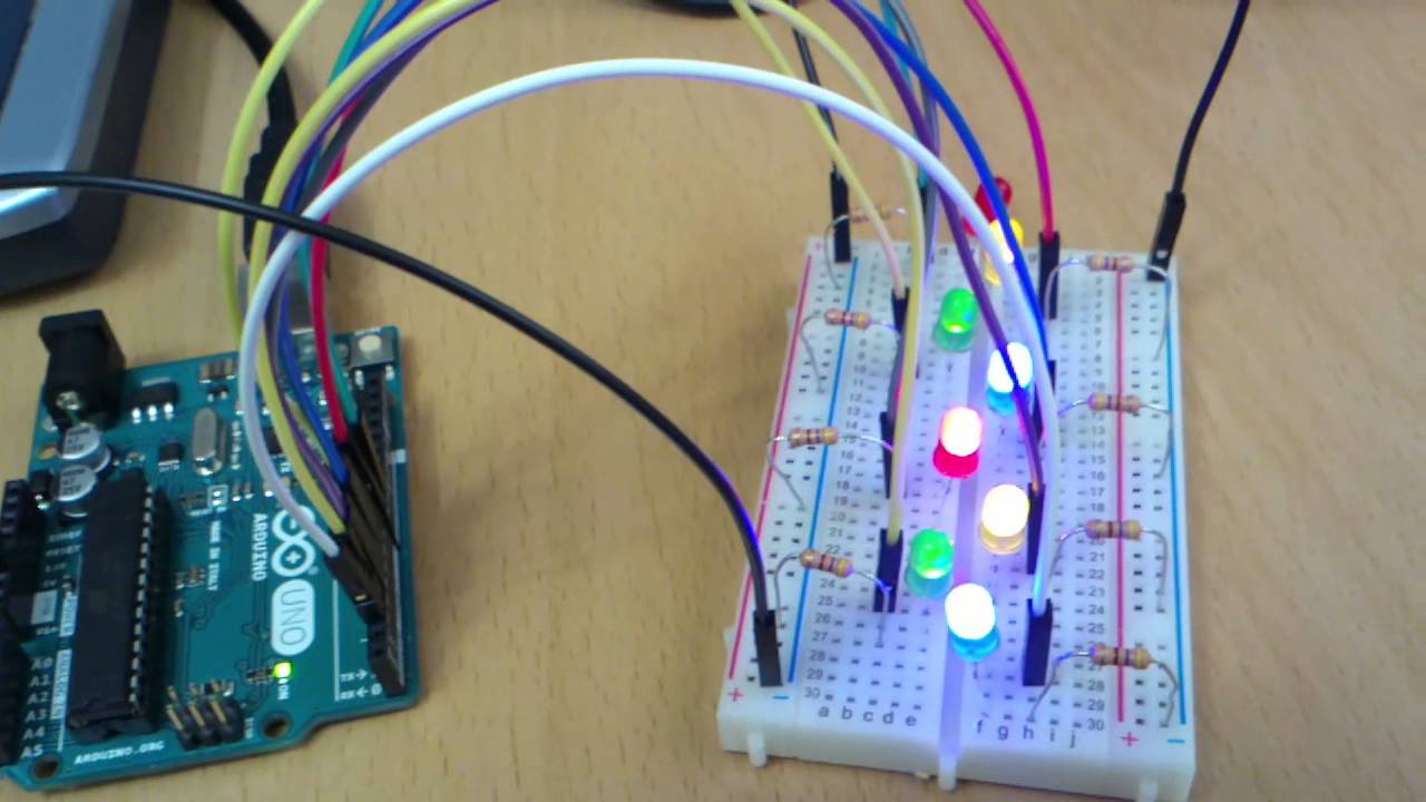 Arduino Uno 로 여러개의 Led 켜기 Youtube