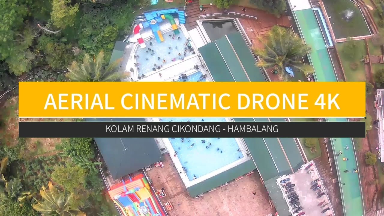 Aerial Cinematic Drone 4K | Kolam Renang Cikondang Diatas Bukit ...