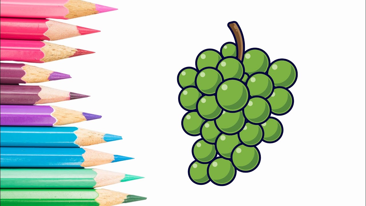 How to Draw a Grapes 🍇🍇 l A Coloring Grapes 🍇🍇 for Children l Drawing ...