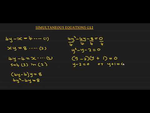 GRADE 12 SIMULTANEOUS EQUATION NO2 - YouTube
