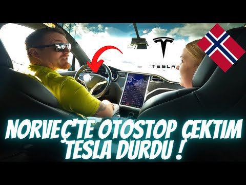 Hayatımda İlk Kez Tesla'ya Bindim Bakın Neler Oldu ! / Norveç'te Otostop Çekmek ! #62