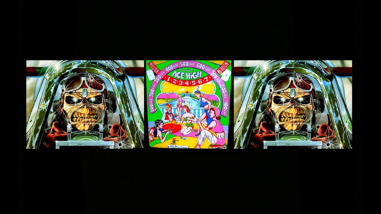 ACE HIGH Gottlieb Woodrail Pinball (1957) with ACES HIGH Iron Maiden HQ ...