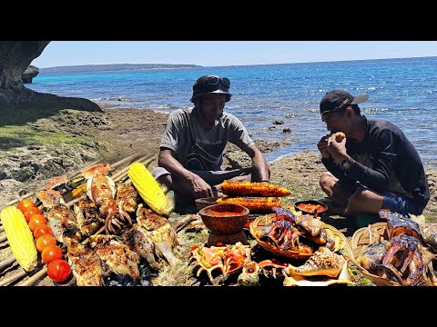 Yummy! Berburu saat air surut tiba tiap hari makan seafood segar🐙🦑🐟🦀