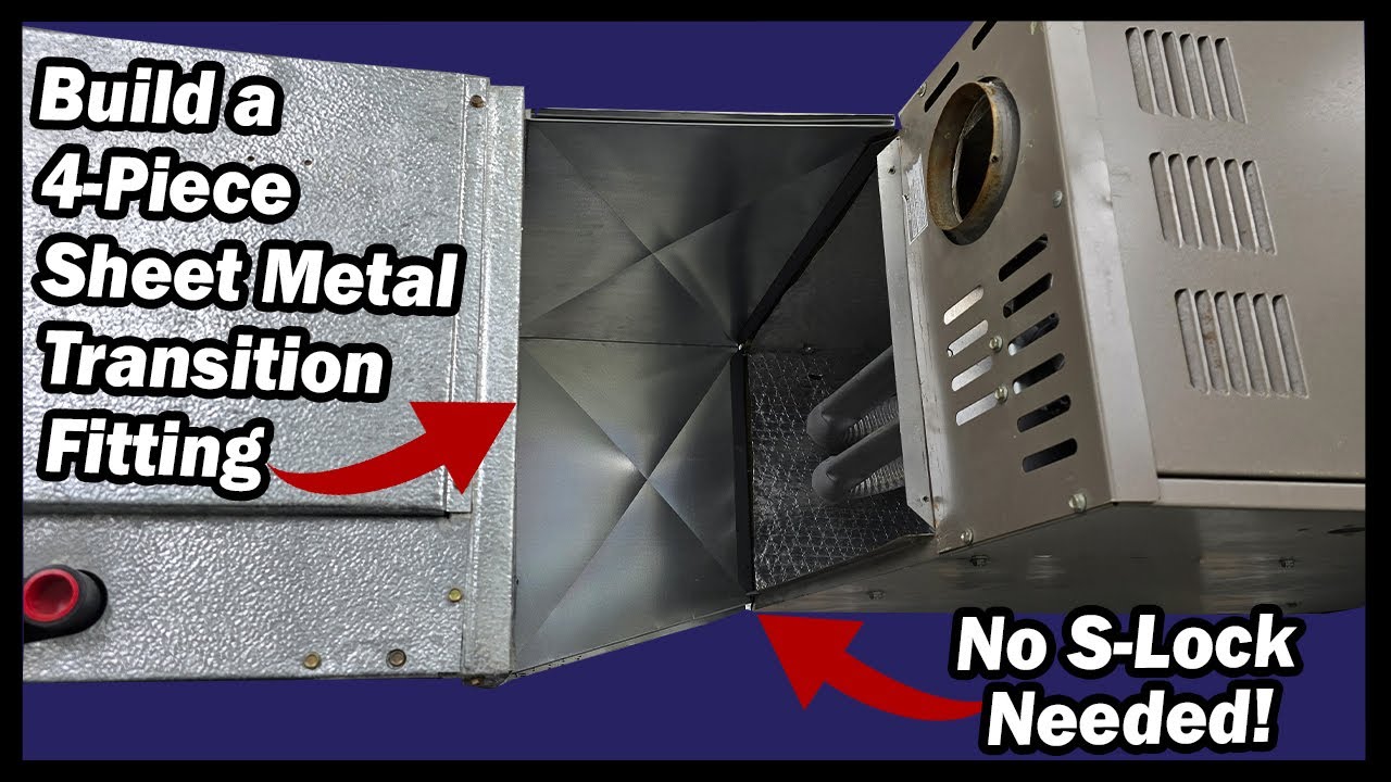 How to Build a 4-Piece Sheet Metal Transition Fitting! HVAC Ductwork ...
