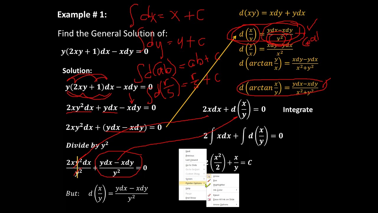 INTEGRATING FACTOR FOUND BY INSPECTION PART 1 - YouTube