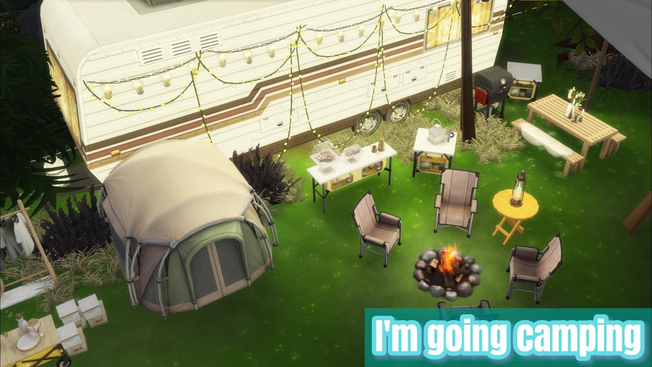 I'm going camping \\ The Sims 4 CC speed build - YouTube