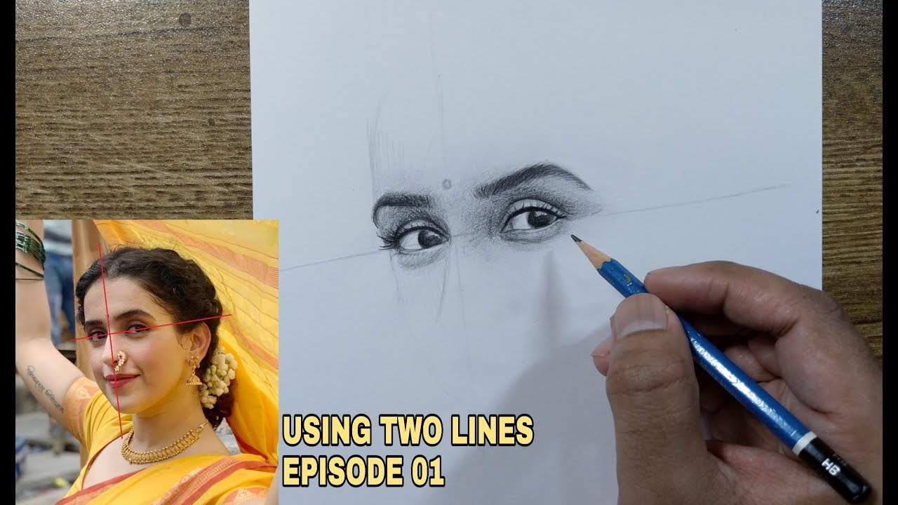 How to draw face using two references lines Episode 01 - YouTube