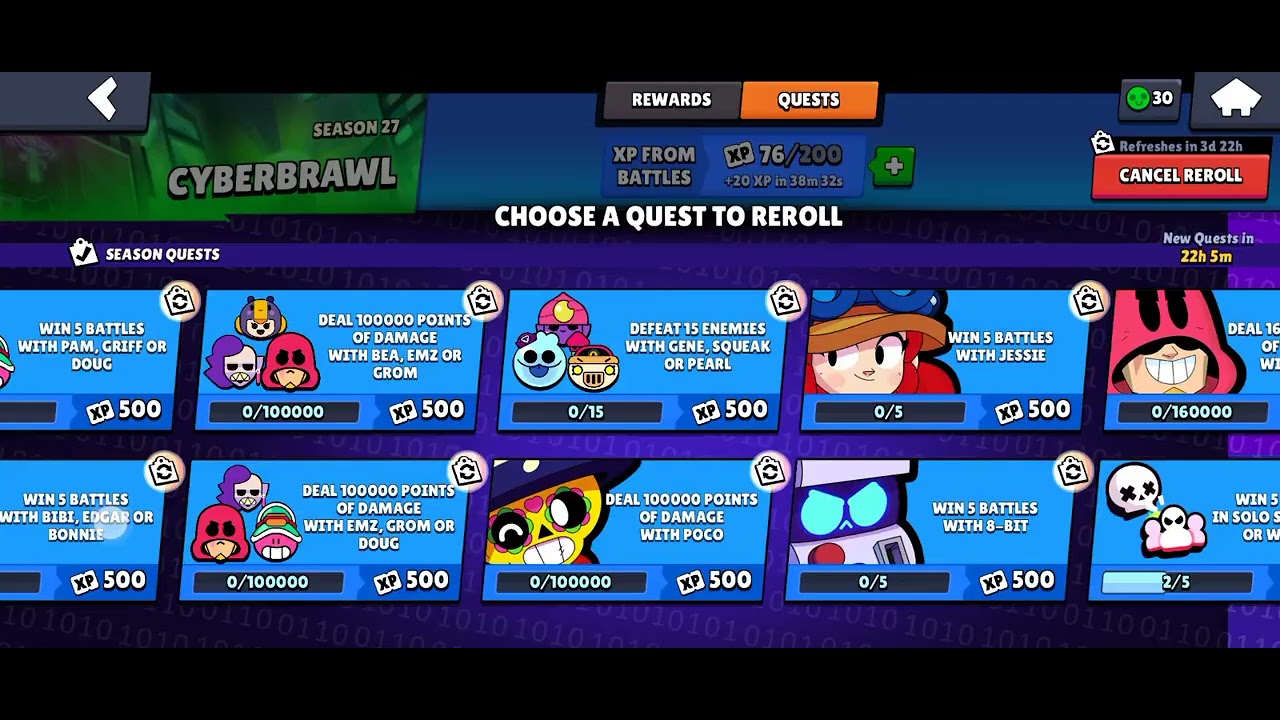 How to reroll a quest in Brawl Stars - YouTube