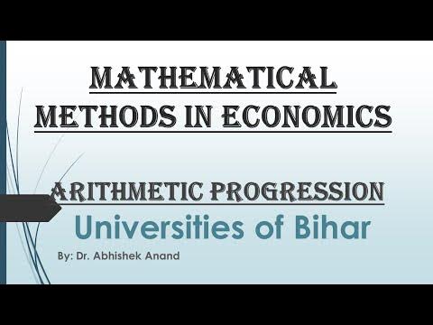 Mathematical Economics# Arithmetic Progression (Semester II) University of Bihar# - YouTube