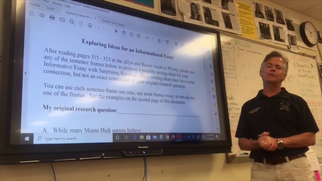Pre-writing for the informative essay - YouTube