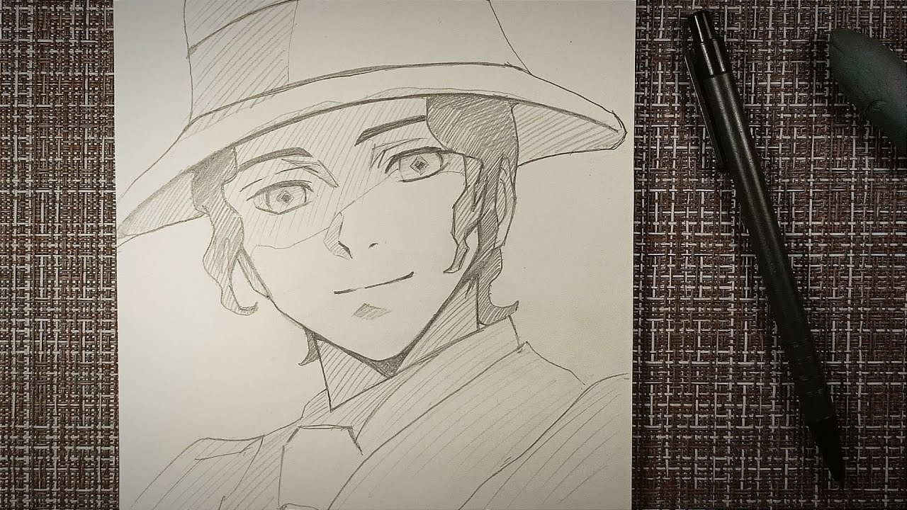 Easy anime drawing / How to Draw Muzan Kibutsuji from Anime Kimetsu no ...
