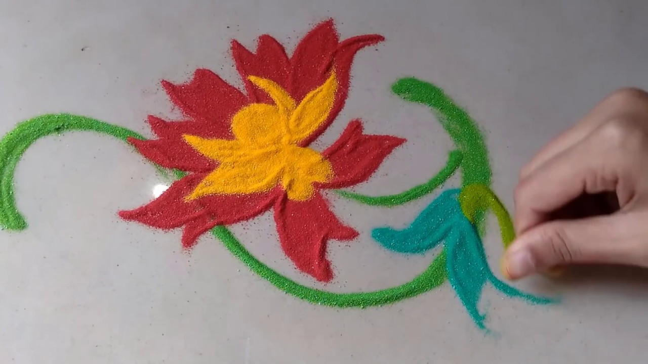 छोटी सुंदर रंगोली रोज के लिए small very attractive latest easy rangoli ...