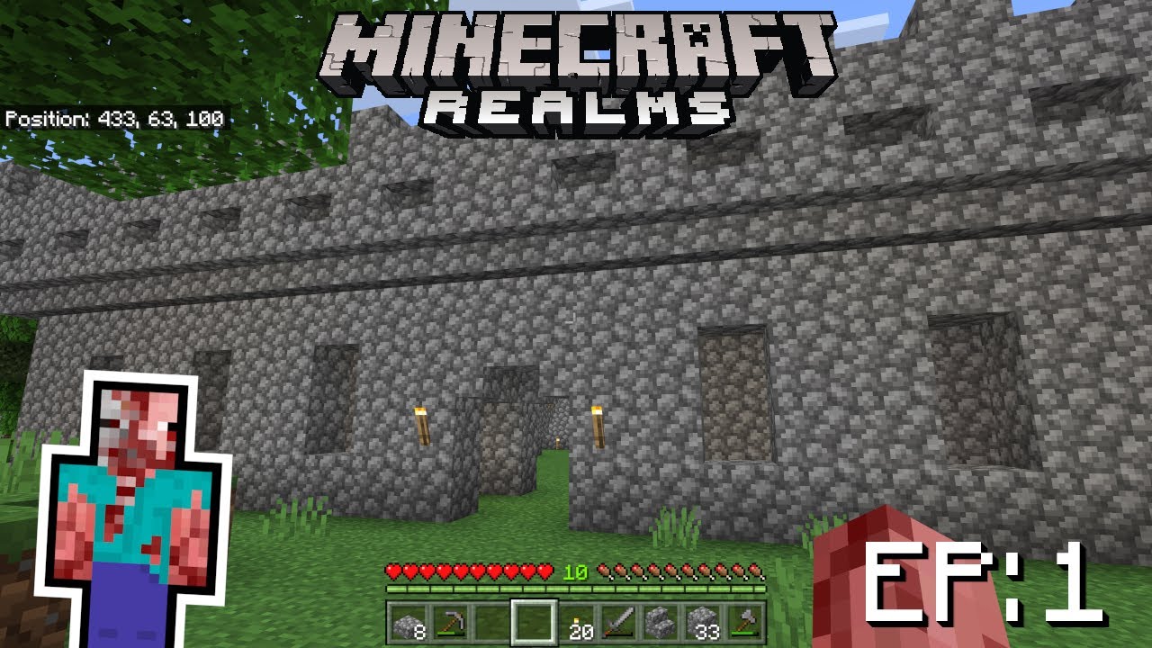 Let's Play Minecraft Realms #1 - Starting a Base - YouTube