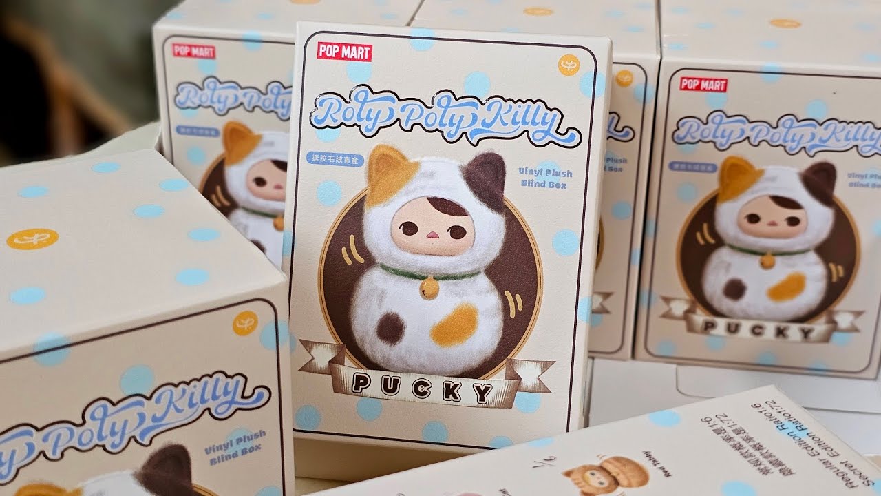 😺 Pop Mart Pucky: Roly Poly Kitty, blind box case unboxing! - YouTube