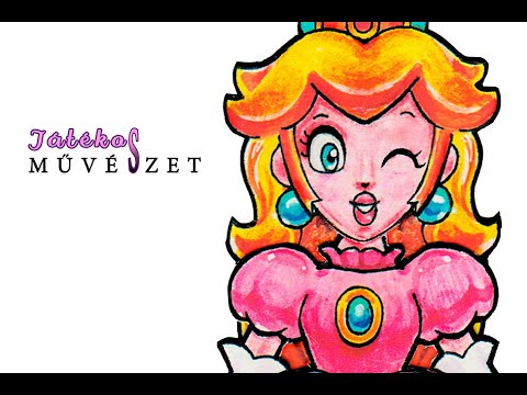 Játékos Művészet II. - Mario Peach hercegnő rajz - YouTube