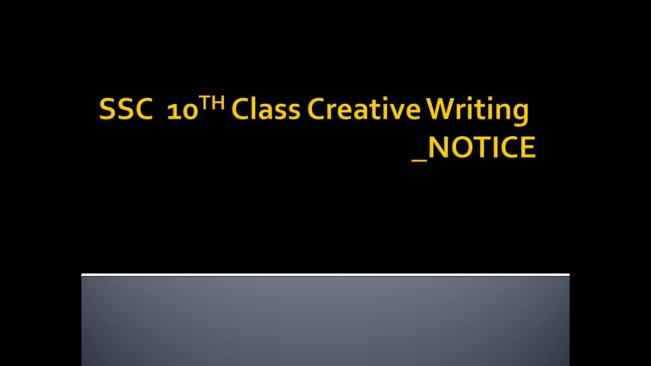10th class English Creative Writing -Notice Writing - Telangana ...