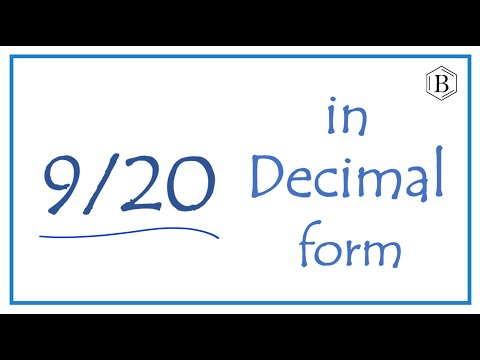 9/20 as a Decimal - YouTube