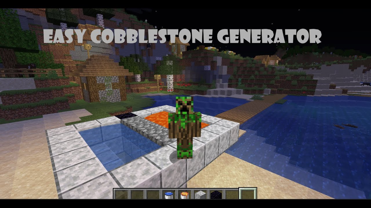 How to make an easy cobblestone generator - YouTube