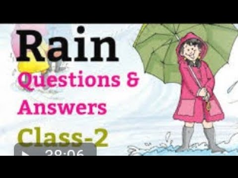 NCERT English class 2 unit 4| Poem Rain | Question Answer|Rain for ...