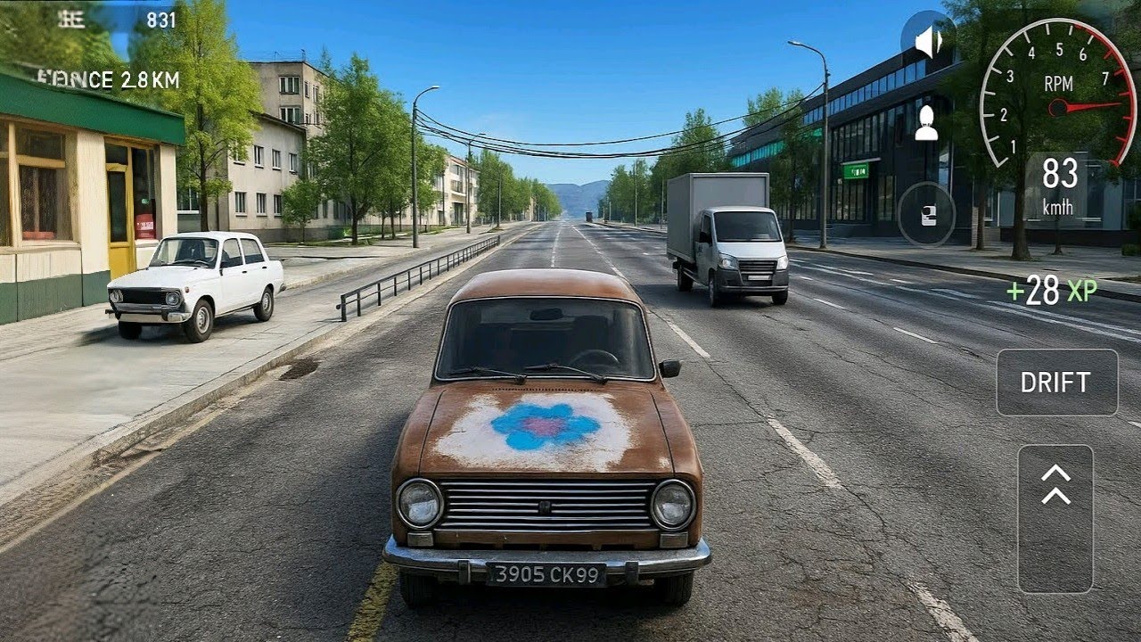 Traffic Racer Russian Village Game Play - шашки по городу # ...