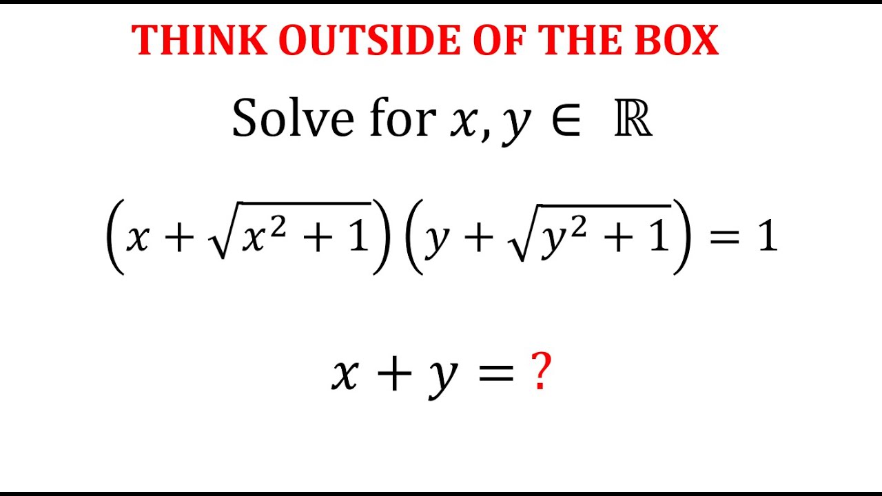 Solve This Equation: Two Ways of Thinking Outside Of The Box - YouTube