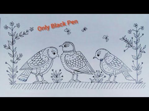 Easy Drawning with Black Pen - YouTube