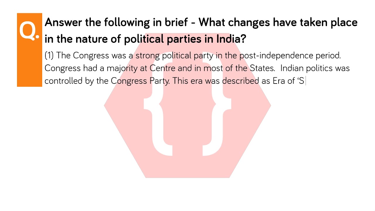 Answer the following in brief - What changes have taken place in the ...