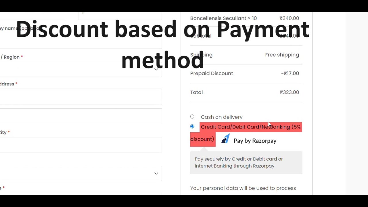 How to add prepaid discount in woocommerce for free | Discount based on ...