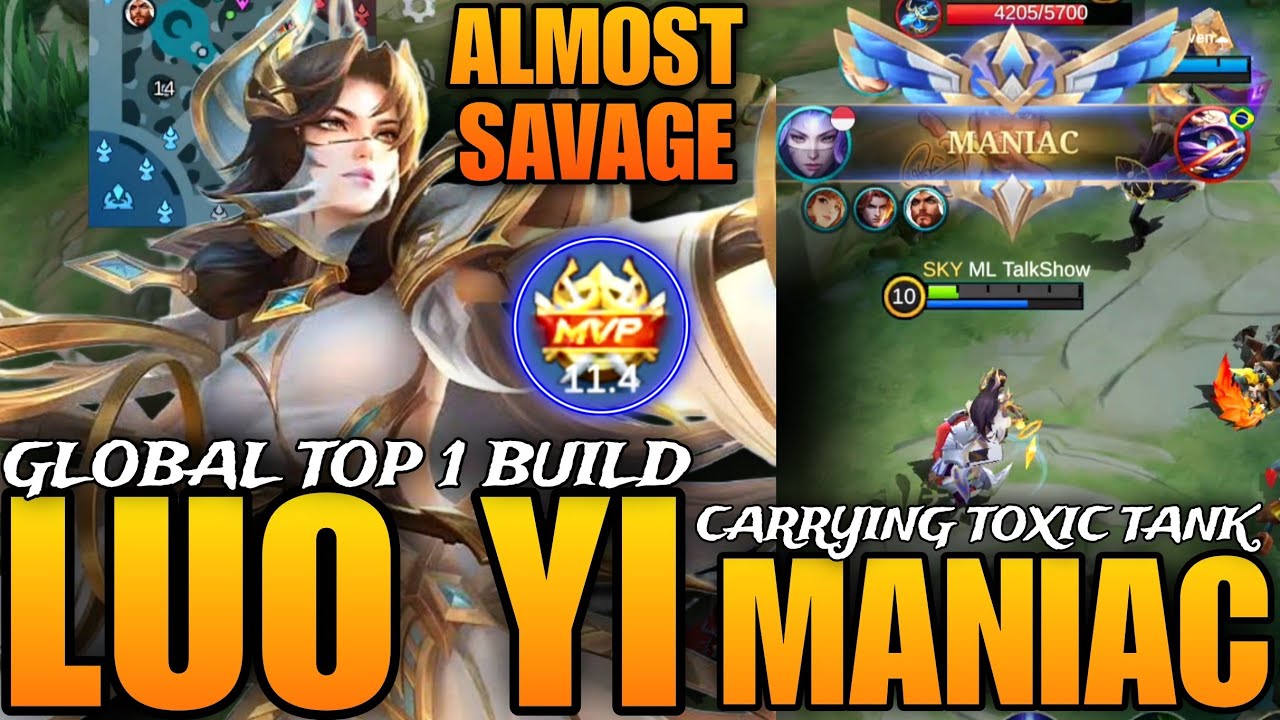 Luo Yi Maniac Gameplay - Carrying Toxic Tank - Global Top 1 Build - One ...
