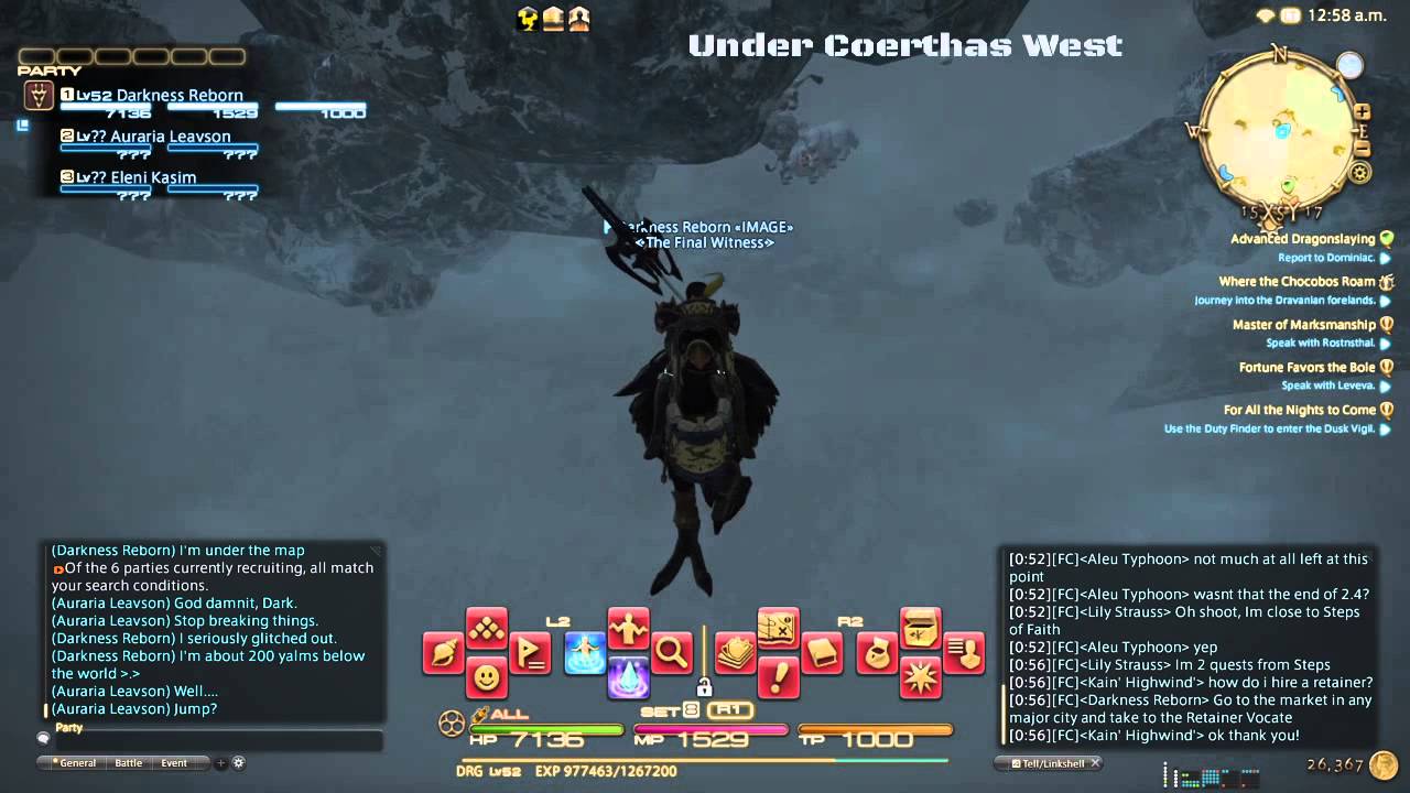 FFXIV Coerthas Western Highlands map glitch - YouTube