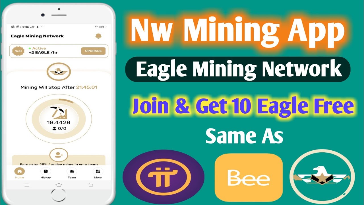 New crypto Eagle mining network same as pi bee network join & get 10 eagle free big chance - YouTube
