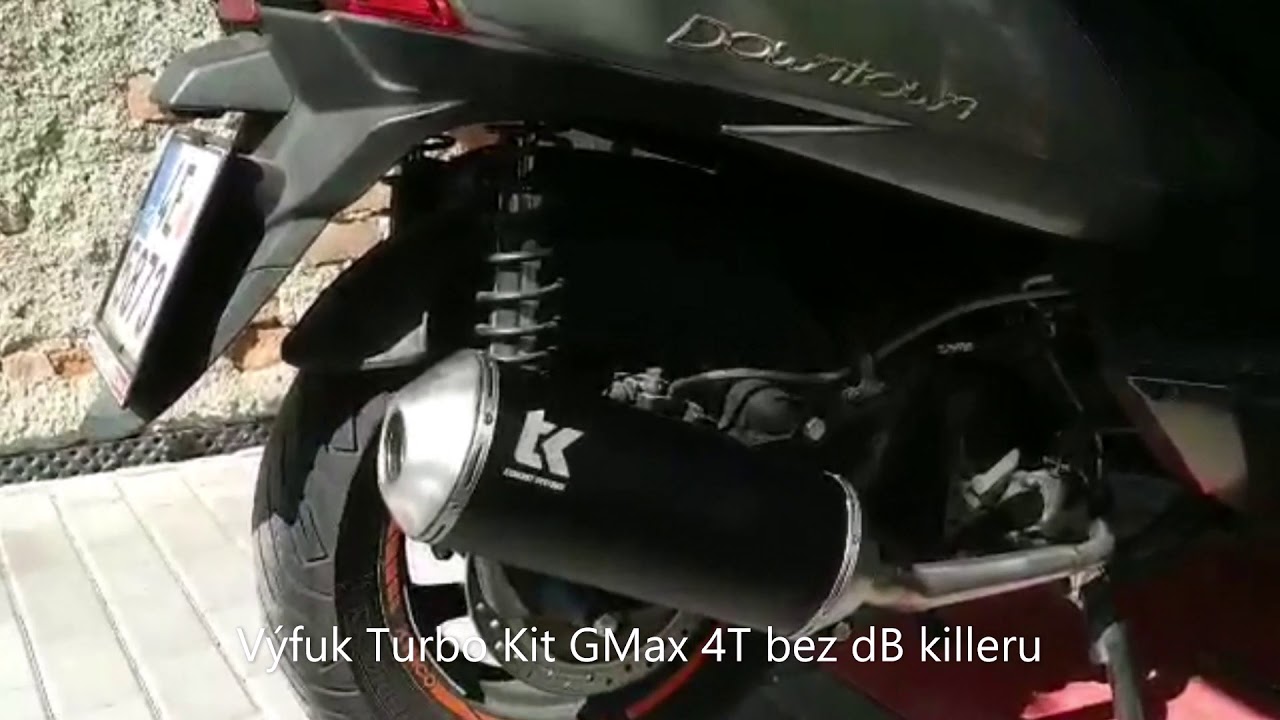 Kymco Downtown 125 Výfuk Turbo Kit GMax 4T - YouTube