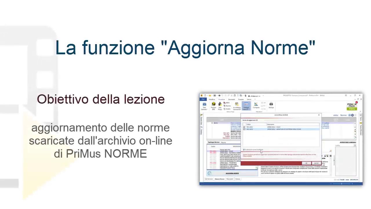 Tutorial PriMus - La funzione "Aggiorna Norme" - ACCA software - YouTube