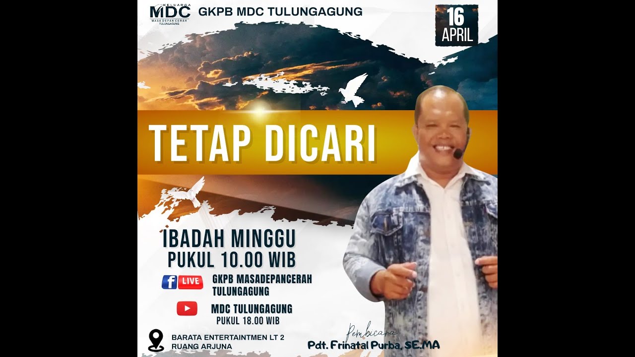 IBADAH ONLINE GKPB MDC TULUNGAGUNG, MINGGU 16 APRIL 2023 - YouTube