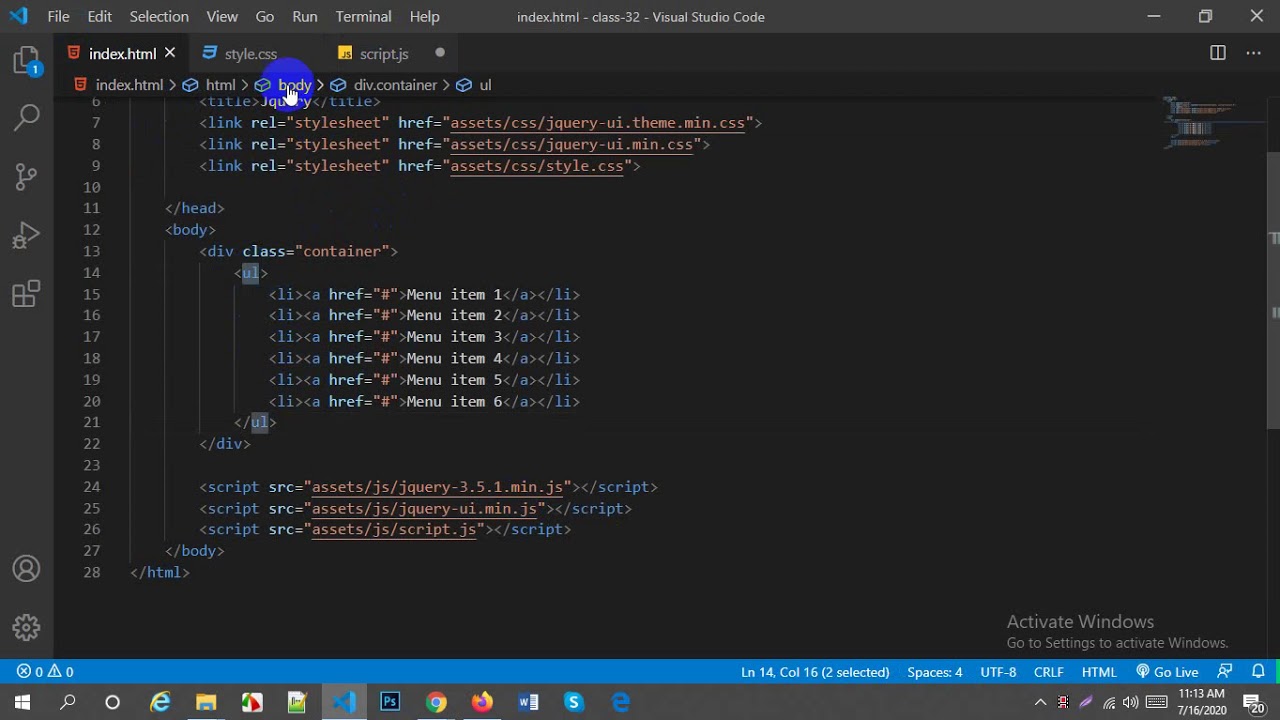 Respnosive Web Design Jquery Ui Part 3 Selectable Youtube