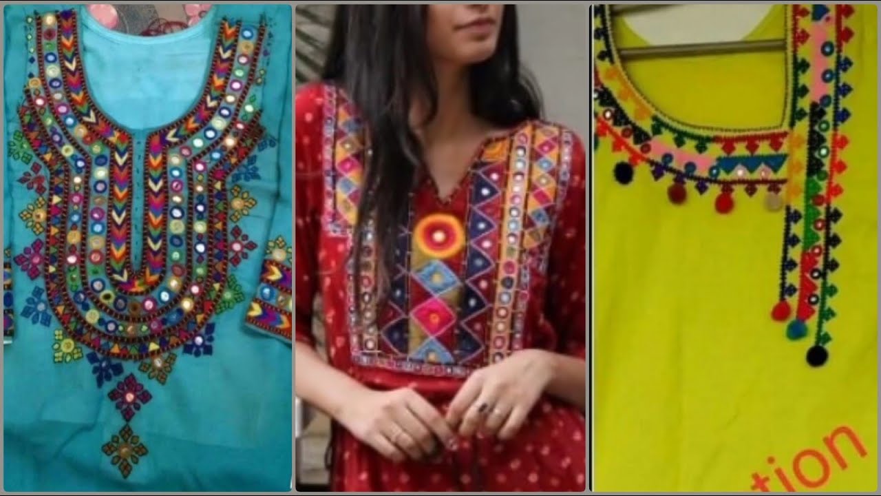 Mirror Work With Sindhi Balochi & Gujarati Hand Embroidery Designs ...