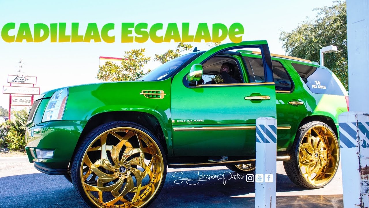Candy green Cadillac Escalade on 34 inch Amani Forged in HD must see ...