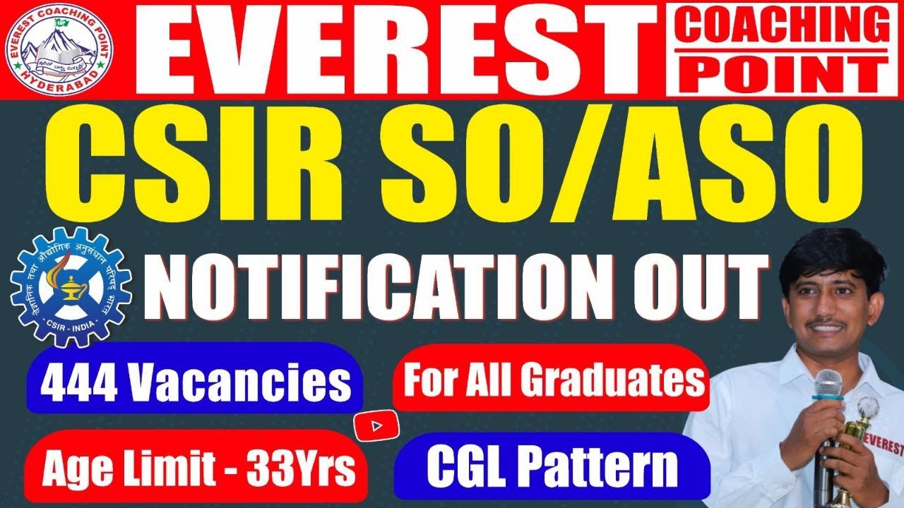 CSIR NOTIFICATION DETAILS | BY SATHISH SIR - YouTube