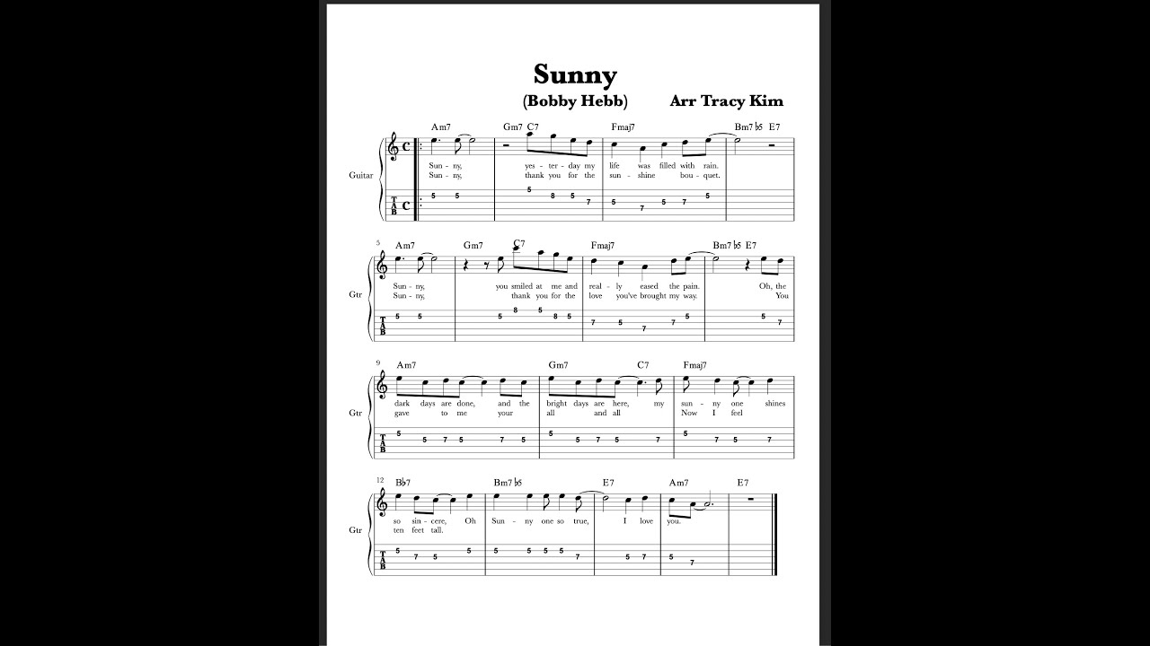 How To Play: Sunny [w. TABS] - Including Solo Ideas, chords and more! 3 ...