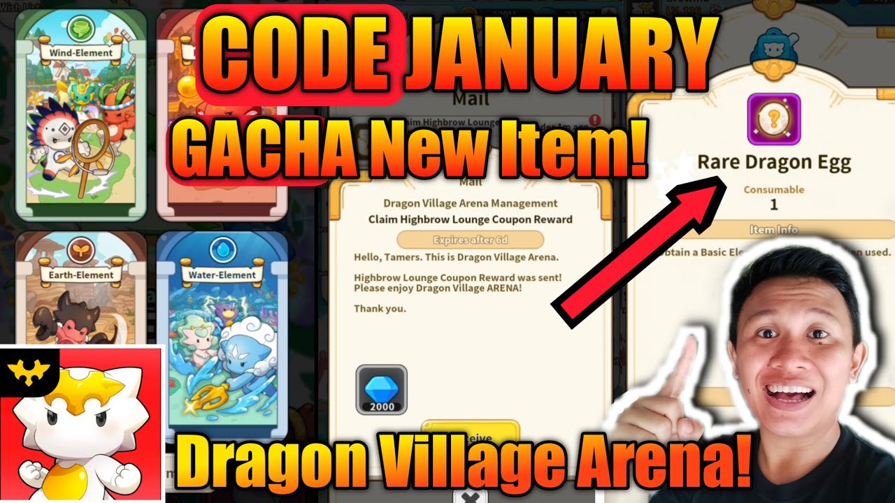 January CODE Coupon Diamonds GACHA and Opening Rare Dragon Egg First Time Dragon Village Arena ...