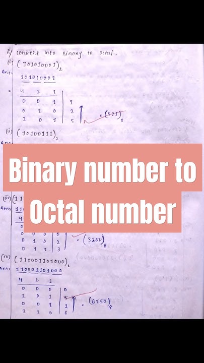 Convert from Binary number to Octal number #computer #binary #octal # ...