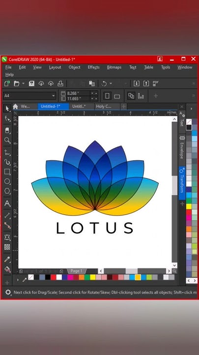 Lotus Flower Logo Design in CorelDraw| Visual Graphics| #coreldrawtutorial #illustratortutorial ...