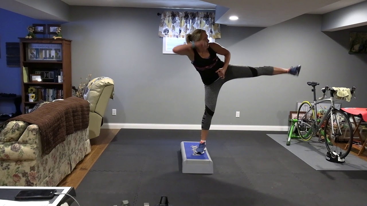 6 25 20 45 Min Cardio Kickboxing With Step Youtube