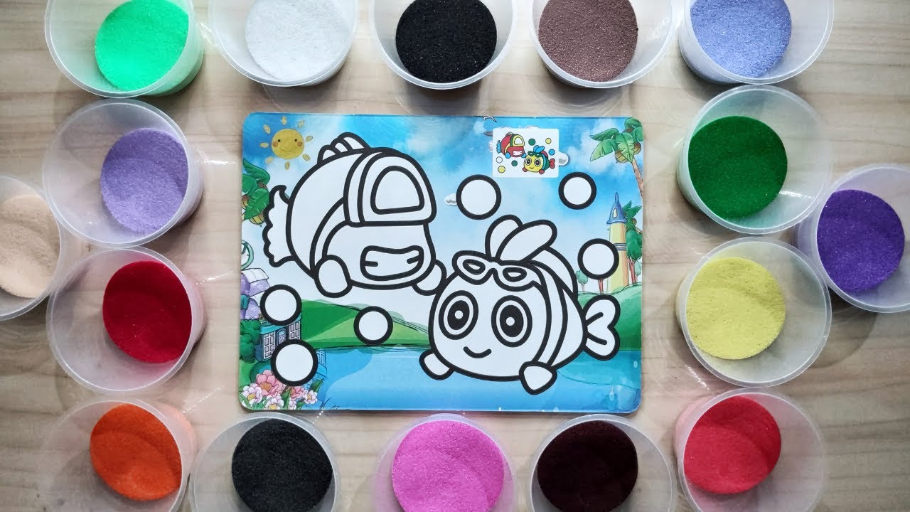 Sand Painting Nemo Fish a.k.a Clown Fish - YouTube