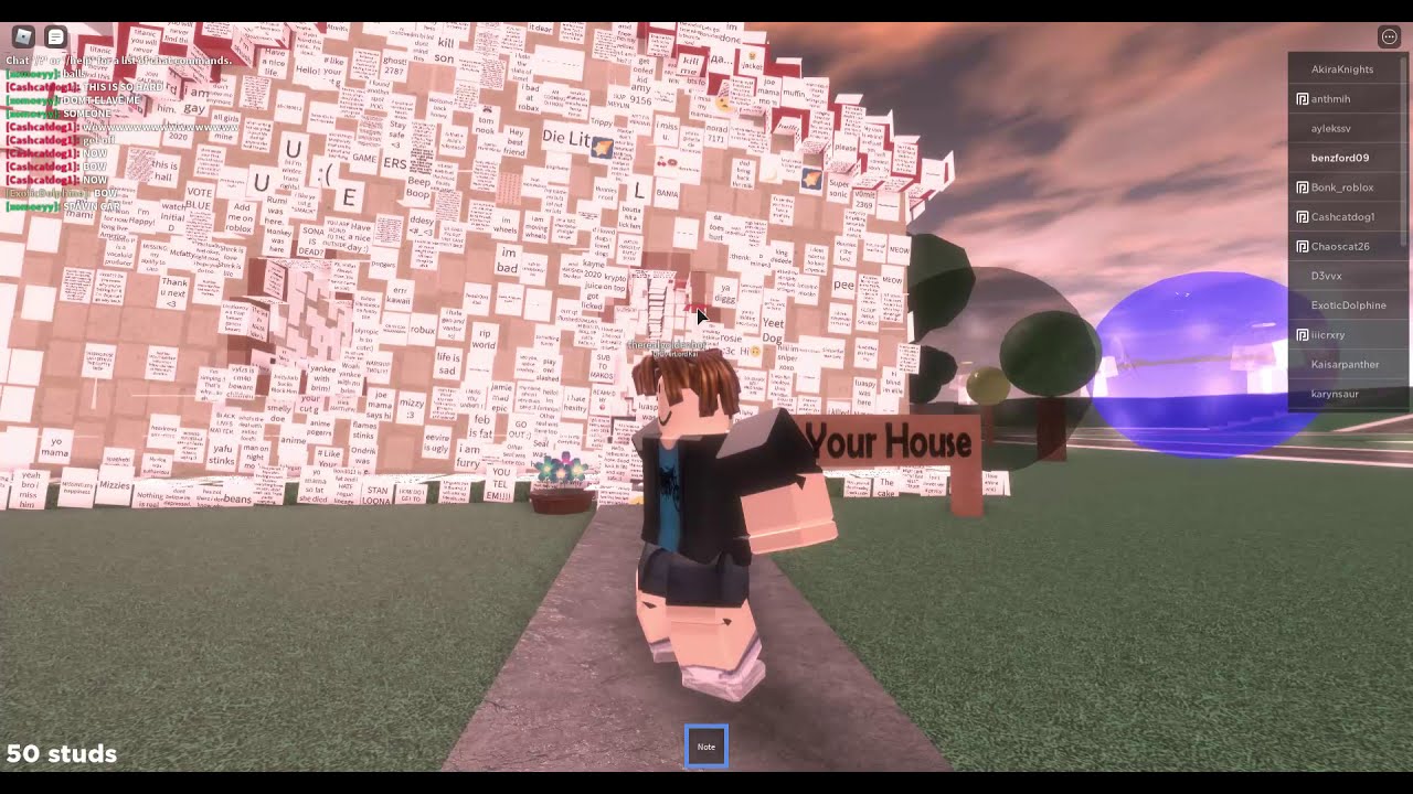 The game that you can leave notes...| Roblox your last thoughts at the ...